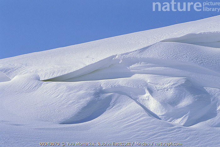 Stock photo of Snow cornices, forms in early spring, North Slope ...