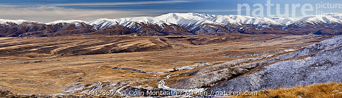 Stock photo of St Bathan's Range from Hawkdun Range in winter, central Otago, New Zealand ...