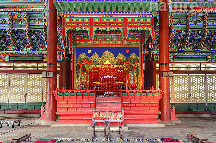 Stock photo of Throne in Geunjeongjeon Hall, Gyeongbokgung Palace ...