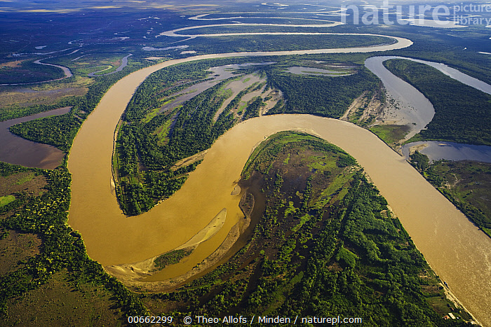 Stock photo of Mamore River winding through Amazon rainforest, Bolivia ...