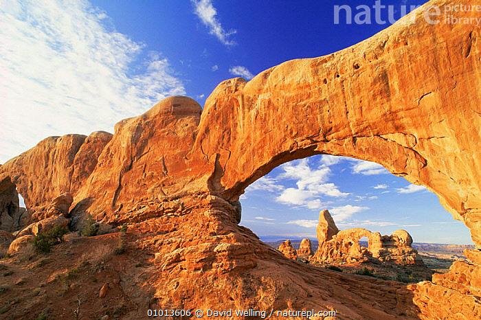 Stock photo of Looking through Turret Arch, Arches NP, Colorado Plateau ...