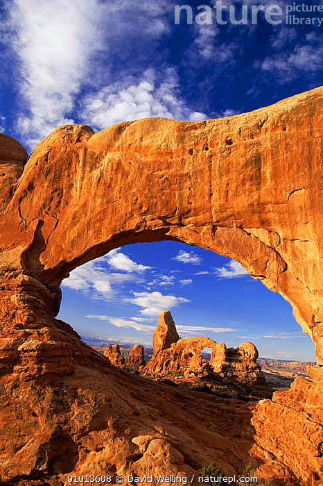 Stock photo of Looking through Turret Arch, Arches NP, Colorado Plateau ...