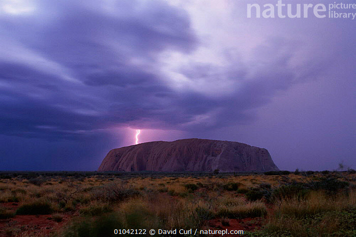 Stock photo of Lightning over Ayers Rock, Uluru NP, Northern Territory ...