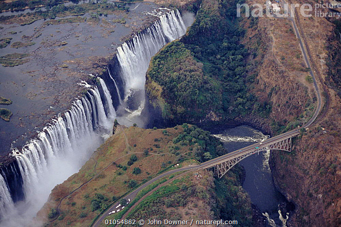 Stock photo of Aerial view of Victoria Falls showing rainbow, arm chair ...