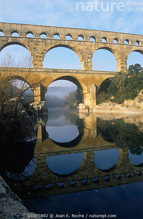 Stock photo of Pont du Gard - Roman viaduct - Languedoc, France ...