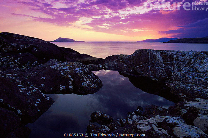 Stock photo of Sunset over Skellig islands, County Kerry, Republic of ...