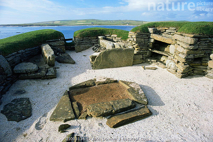 Stock photo of Scara Brae, Mesolithic settlement, Orkney, Scotland ...