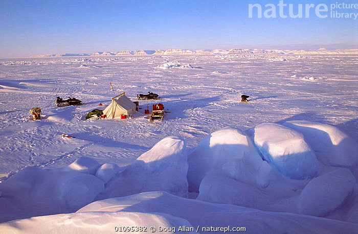 Stock photo of Inuit camp on spring sea ice, Admiralty Inlet, Baffin ...
