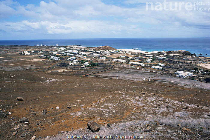 Stock photo of Aerial view of Georgetown, Ascension Island, South ...