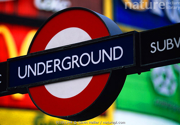 Stock photo of Underground railway entrance sign, London, England UK ...