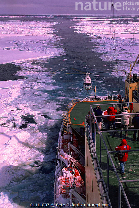 Stock photo of Russian ice breaker ship carving channel through ice ...