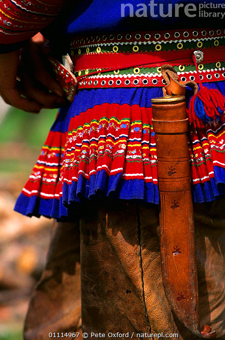 Stock photo of Sami Kofte dress detail, Alta river, Samiland/Lapland ...