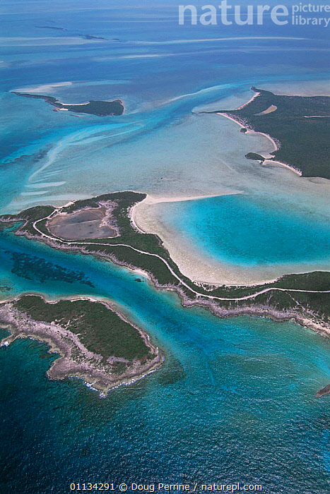 Stock photo of Aerial view of Exuma Cays, Great Bahama Bank, Bahamas ...