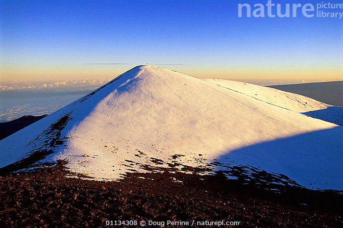 Stock photo of Snow capped peak of Mauna Kea, Hawaii.. Available for ...