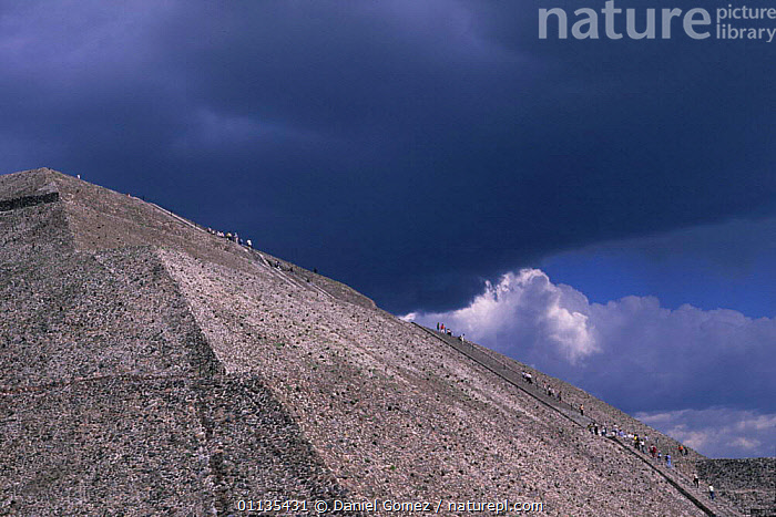 Stock photo of Pyramid of the Sun, Teotihuacan Aztec archaeological ...