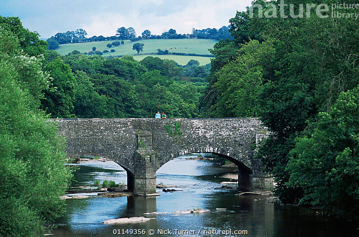 Stock photo of People on Aquaduct that carries canal over river, Taff ...