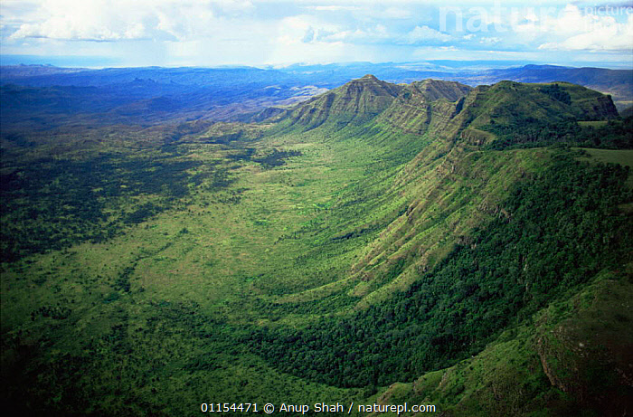 Stock photo of Aerial view of the eastern wall of the Great Rift Valley ...