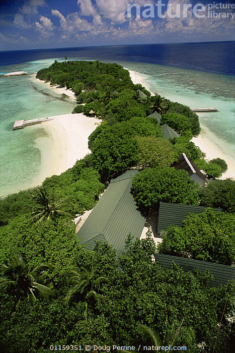 Stock photo of Aerial view of Helengeli Island, North Male Atoll ...