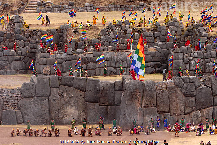 Stock photo of Indian men and women performing an Inca initiation ...