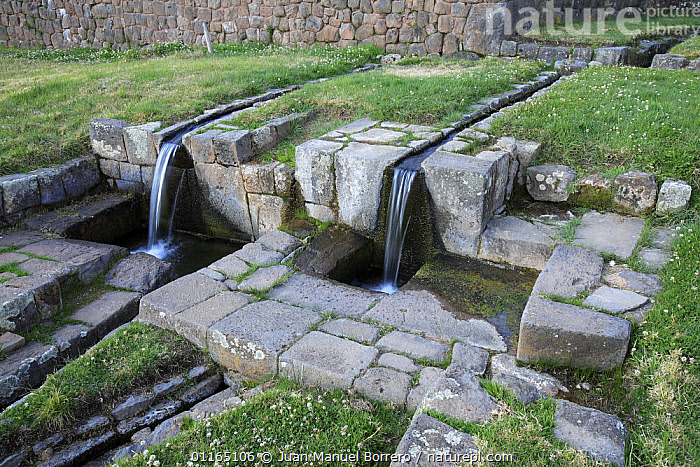 Stock photo of Ancient Inca water fountains, Tip??Peru 2006.. Available ...