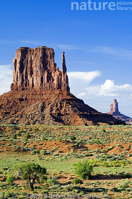 Stock photo of The Mittens and clouds forming over the Monument Valley ...