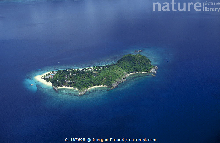 Stock photo of Aerial view of Dimakya Island and Club Paradise resort ...