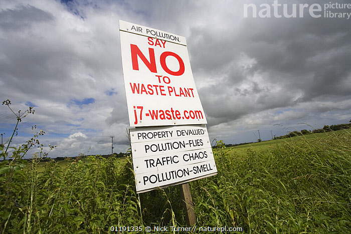 Stock photo of Environmental campaign poster "SAY NO TO WASTE PLANT" at ...