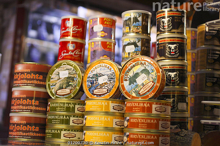 Stock photo of Tinned pate made from reindeer, moose and bear meat ...