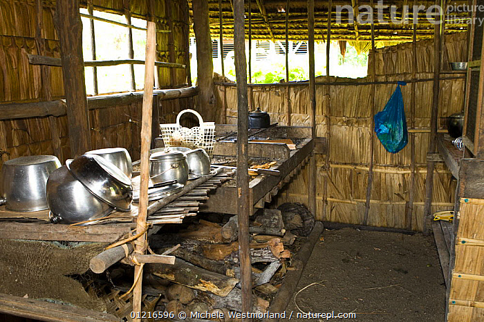 Stock photo of Inside the cooking area of a typical hut, Nembao Village ...
