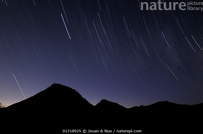 Stock photo of Star trails over the Gammon Ranges at night, Arkaroola ...