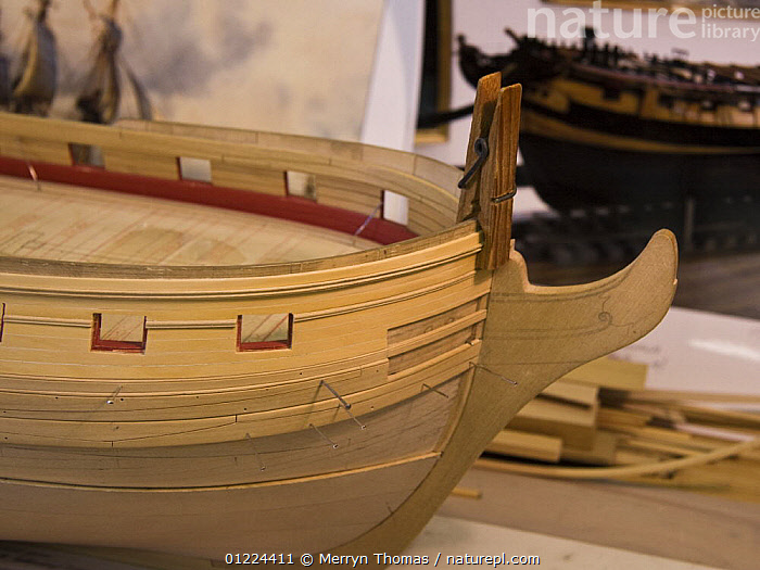 Stock photo of Construction of model HMS "Minerva" (circa 1780) in ...