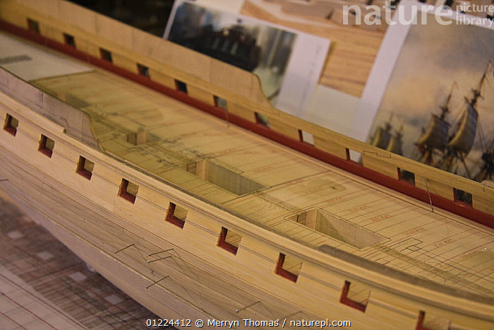 Stock photo of Construction of model HMS "Minerva" (circa 1780) in ...