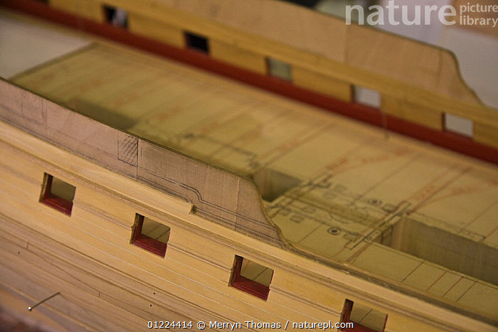 Stock photo of Construction of model HMS "Minerva" (circa 1780) in ...