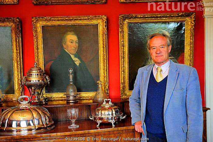 Stock photo of Peter de Sausmarez, here with his ancestor's portraits ...
