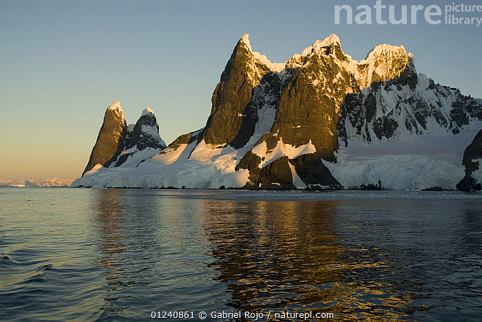 Stock photo of Lemaire Channel Mountains, strait between the Antarctic ...