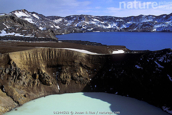 Stock photo of Water filled caldera of the Askja volcano, Odadahraun ...