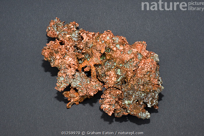 Stock photo of Native Copper, Cu, as a mineral, New York State, USA ...