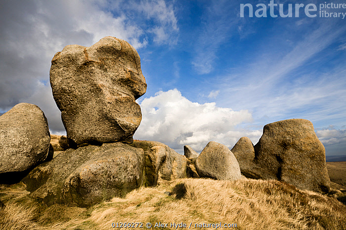 Stock photo of The Wool Packs, an area of weathered gritstone boulders ...