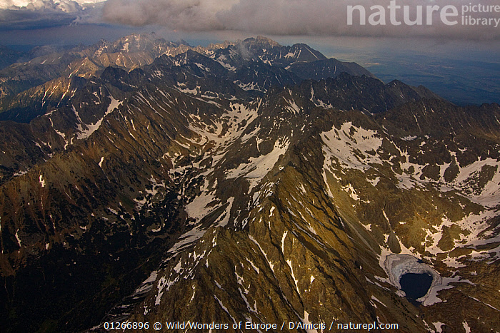 Stock photo of Aerial view of the heart of the High Tatras, culminating ...