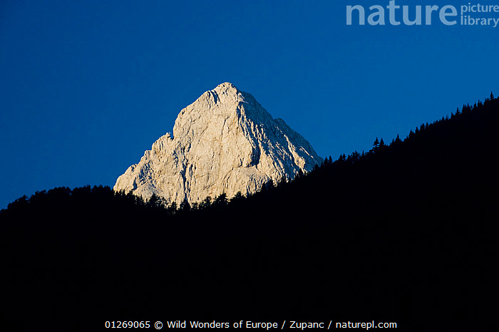 Stock photo of Mount Spik (2,472m) viewed from Gozd-Martuljek, Triglav ...