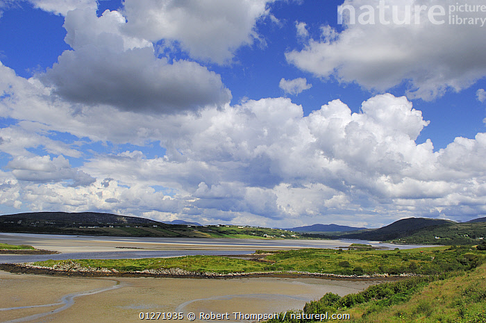 Stock photo of Gweebarra estuary, view towards Gweebarra Bridge, County ...