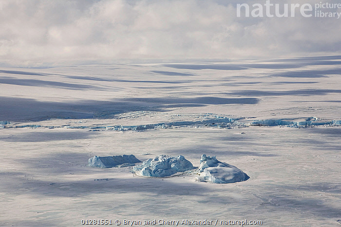 Stock photo of The ice dome of Snow Hill Island with small icebergs ...