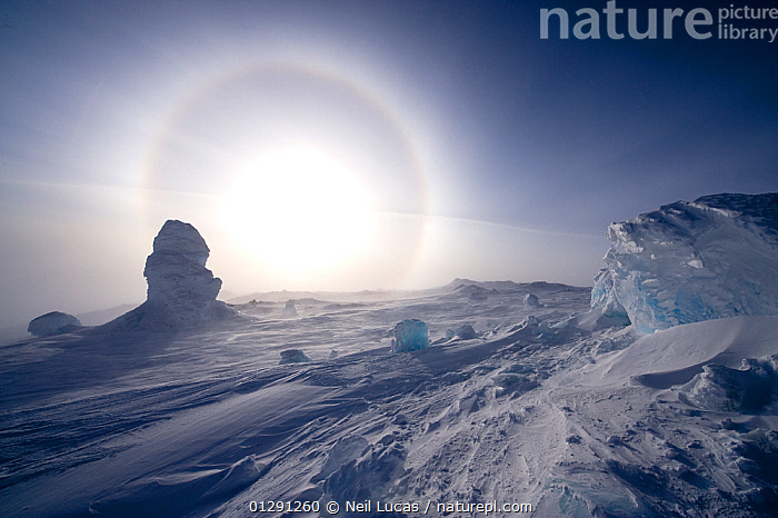 Stock photo of Sundog / Parhelion (circle of light around the sun) with ...