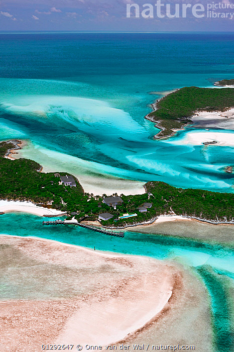 Stock photo of Aerial view of resort in the Exumas. Bahamas, Caribbean ...