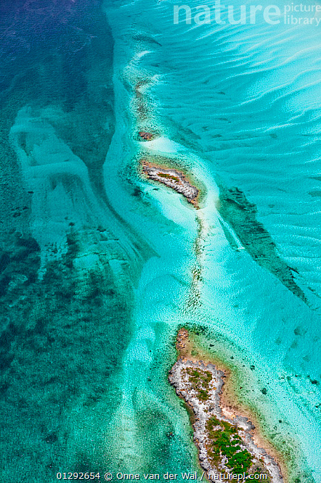 Stock photo of Aerial view of islands and sand banks in the Exumas ...