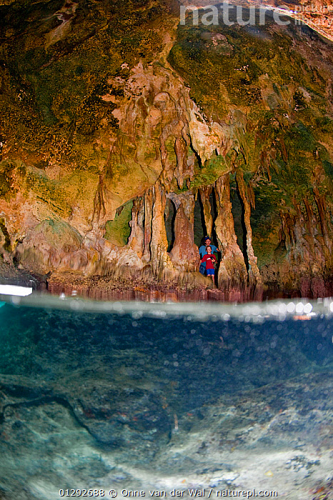 Stock photo of People exploring a cave in the Exumas, Bahamas ...