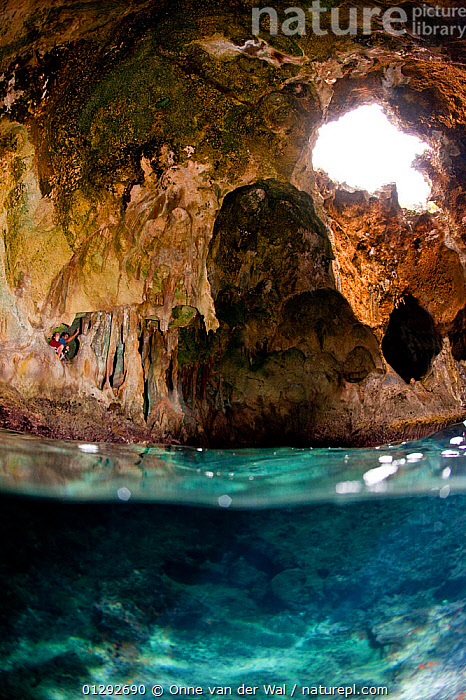 Stock photo of People exploring a cave in the Exumas, Bahamas ...