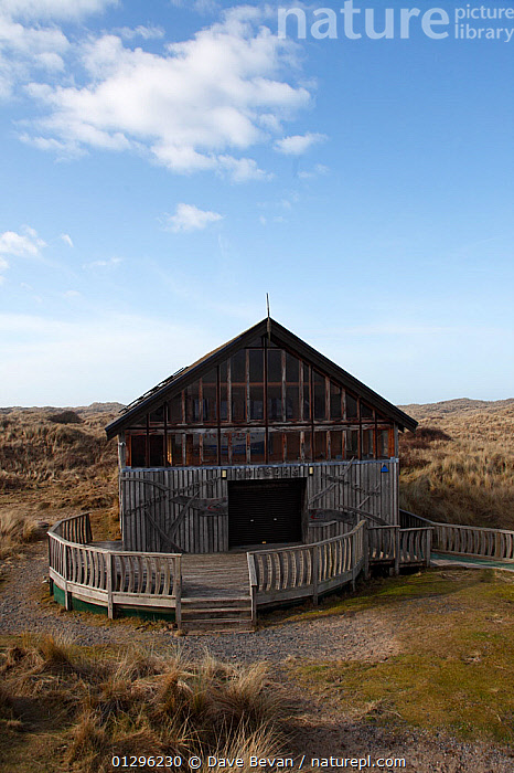 Stock photo of Dyfi-Ynyslas NNR visitor centre in the sand dunes, Wales ...
