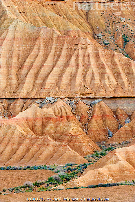 Stock photo of Rock formations (clay, gypsum and sandstone) in the ...