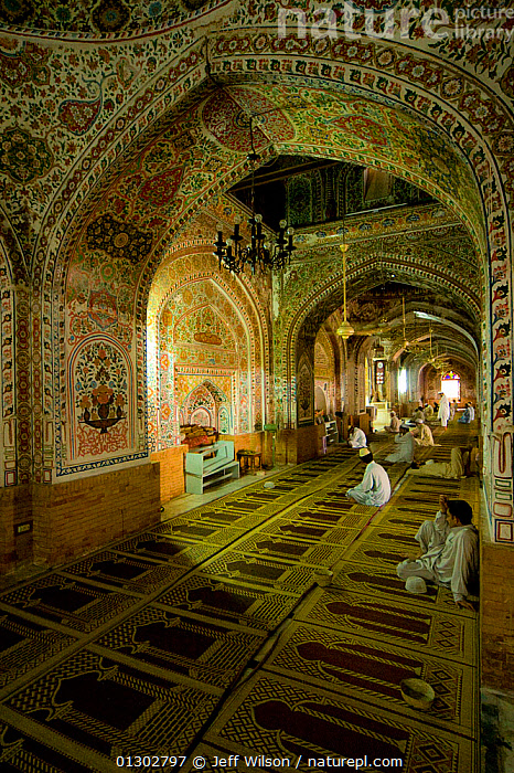 Stock photo of Men praying inside Mosque, Lahore, Pakistan, 2006 ...
